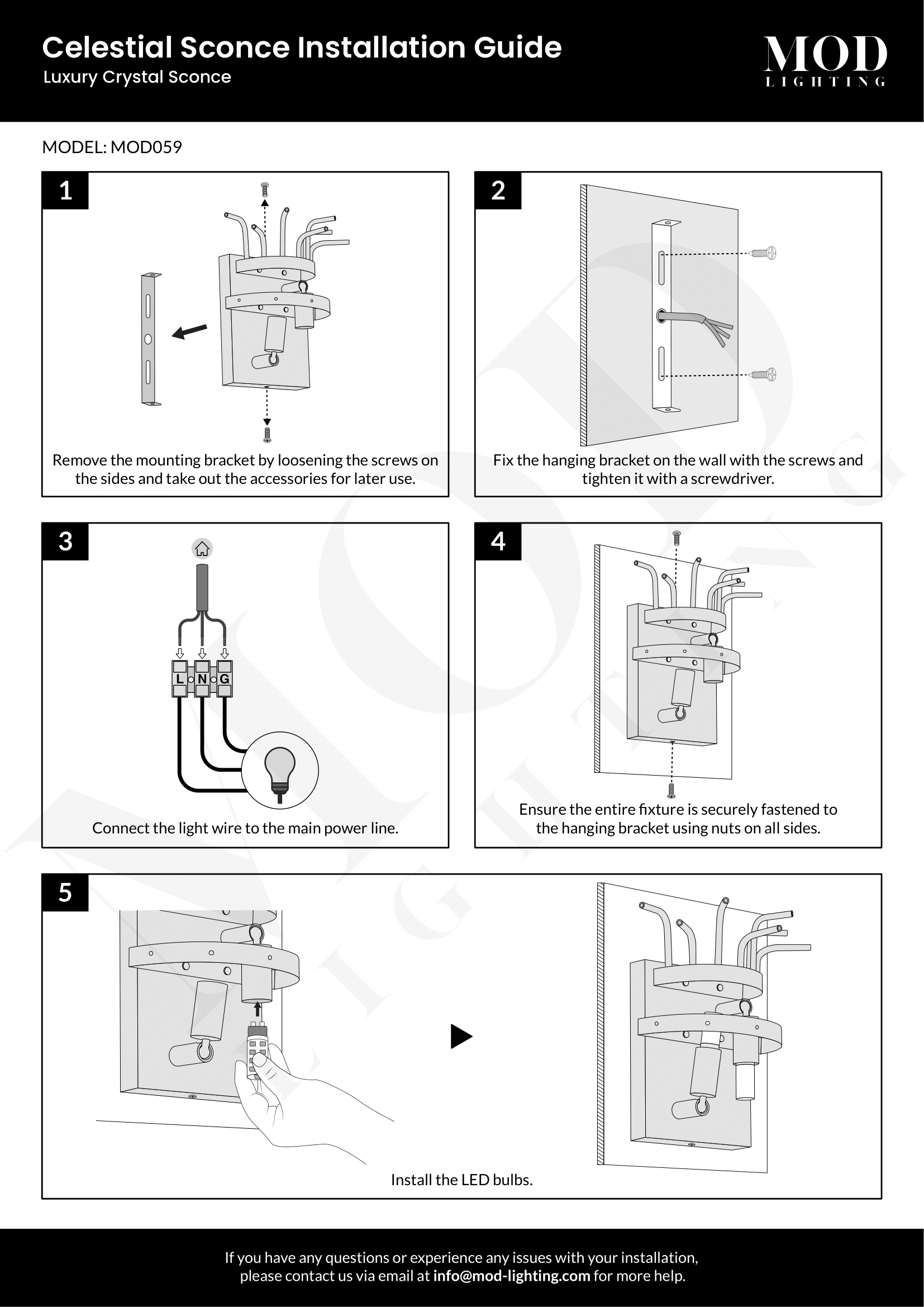 Celestial Sconce Installation Guide